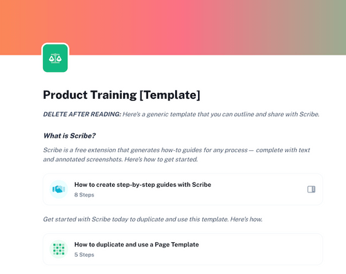 Product Training Template | Scribe